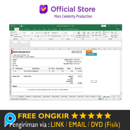 Jual Software Modul Excel Invoice Penjualan dan Keuangan Full Version ...
