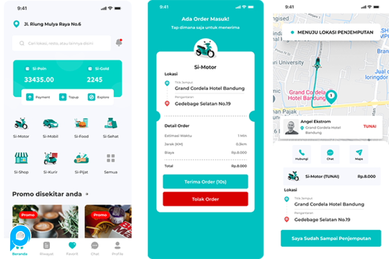 Jual Source Code Aplikasi Ojek Online (OJOL) & Admin Panel dengan Payment G - P-Store.Net