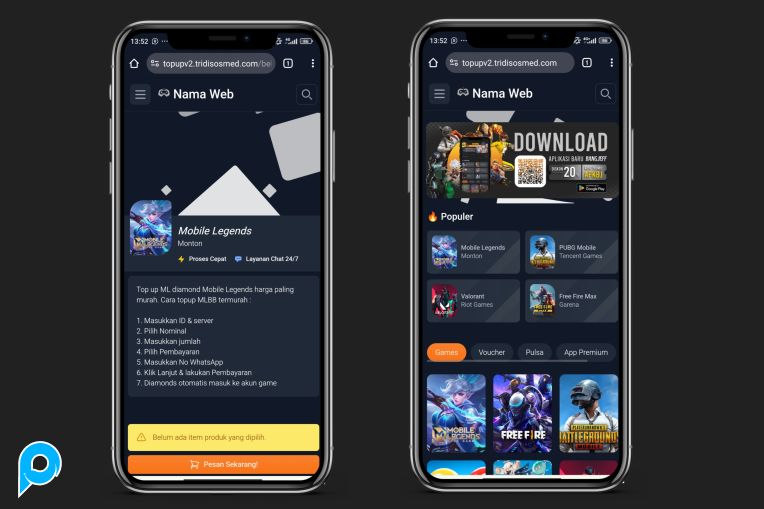 Jual Source Code Web Top Up Games Otomatis New 2024 - P-Store.Net